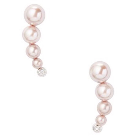 kate spade | Jewelry | Kate Spade Rose Gold Modern Pearl Ear Crawlers ...